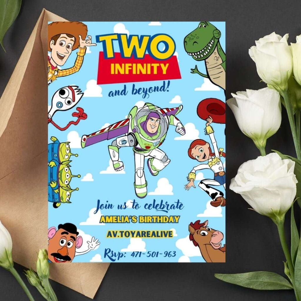 Invitación de Cumpleaños de Toy Story, Buzz Lightyear, Woody ...